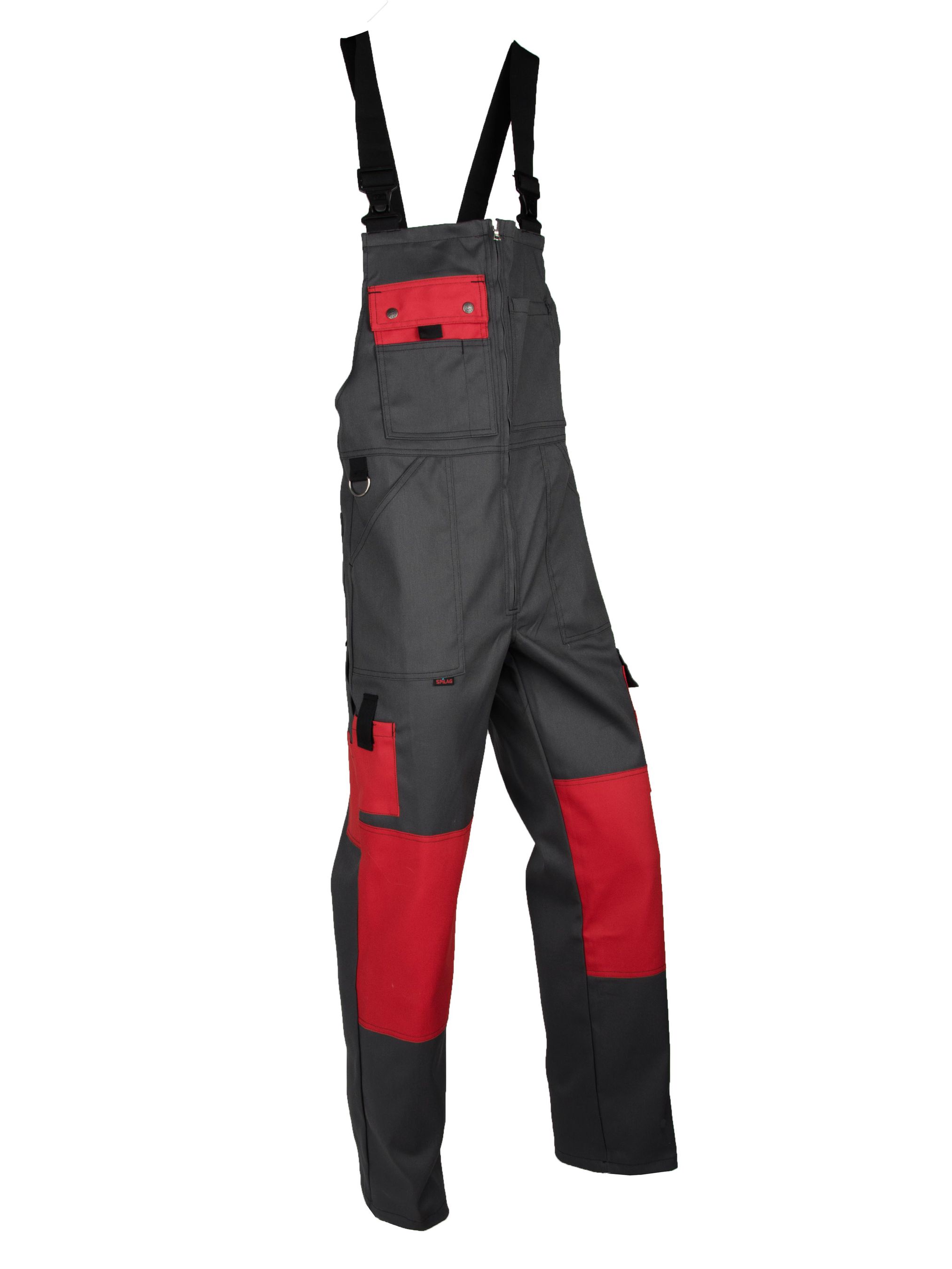 Latzhose Swissline Stretch dunkelgrau/rot - Spilag AG